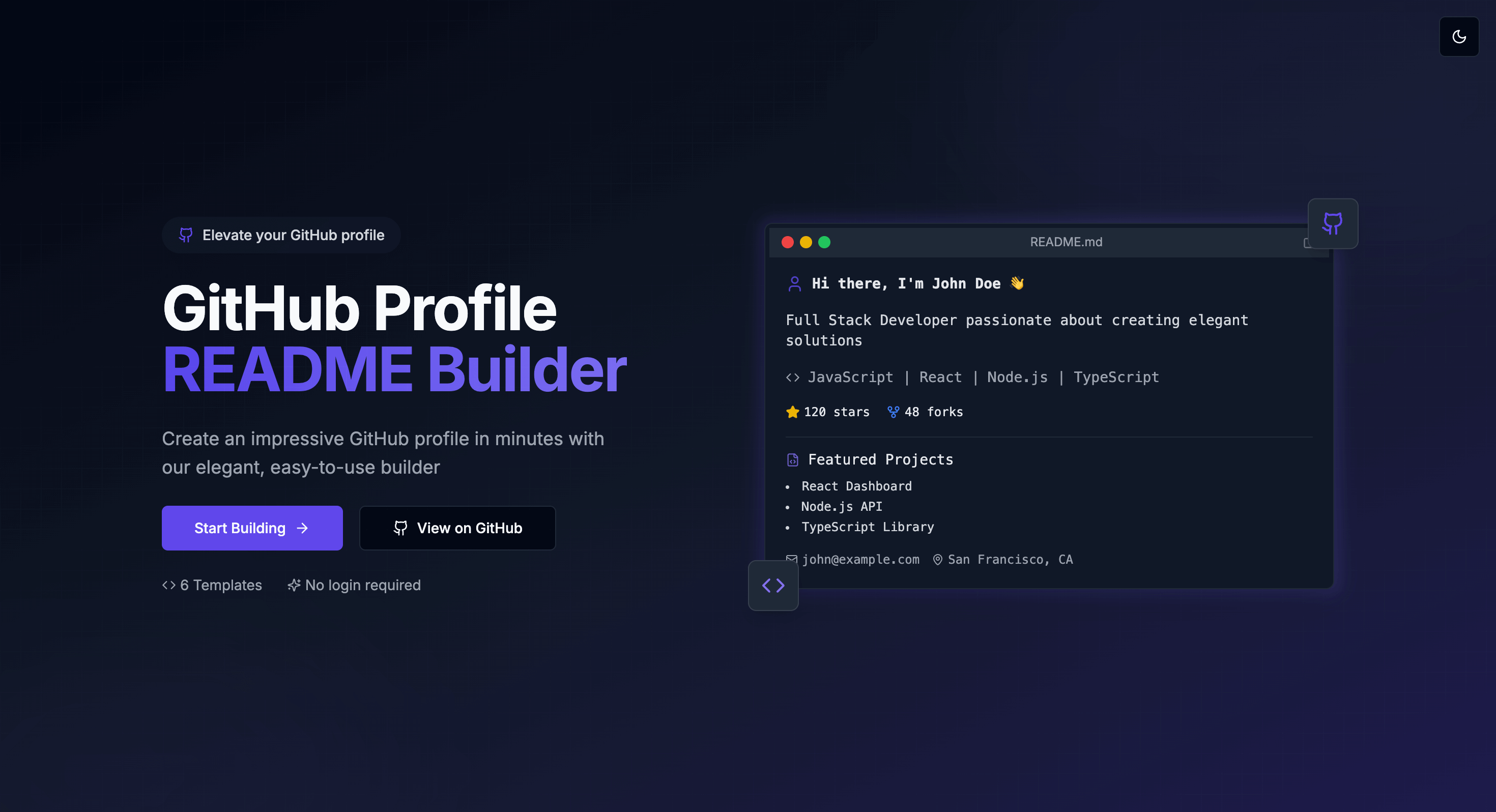 GitHub Profile README Builder